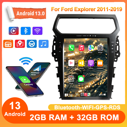 12.1'' For Ford Explorer 2011-2019 Car Stereo Carplay Tesla-Style GPS ...