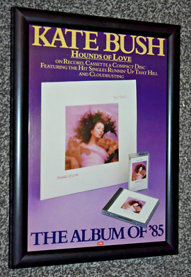 KATE BUSH band A4 FRAMED hounds of love 1985 ALBUM original promo ART ...