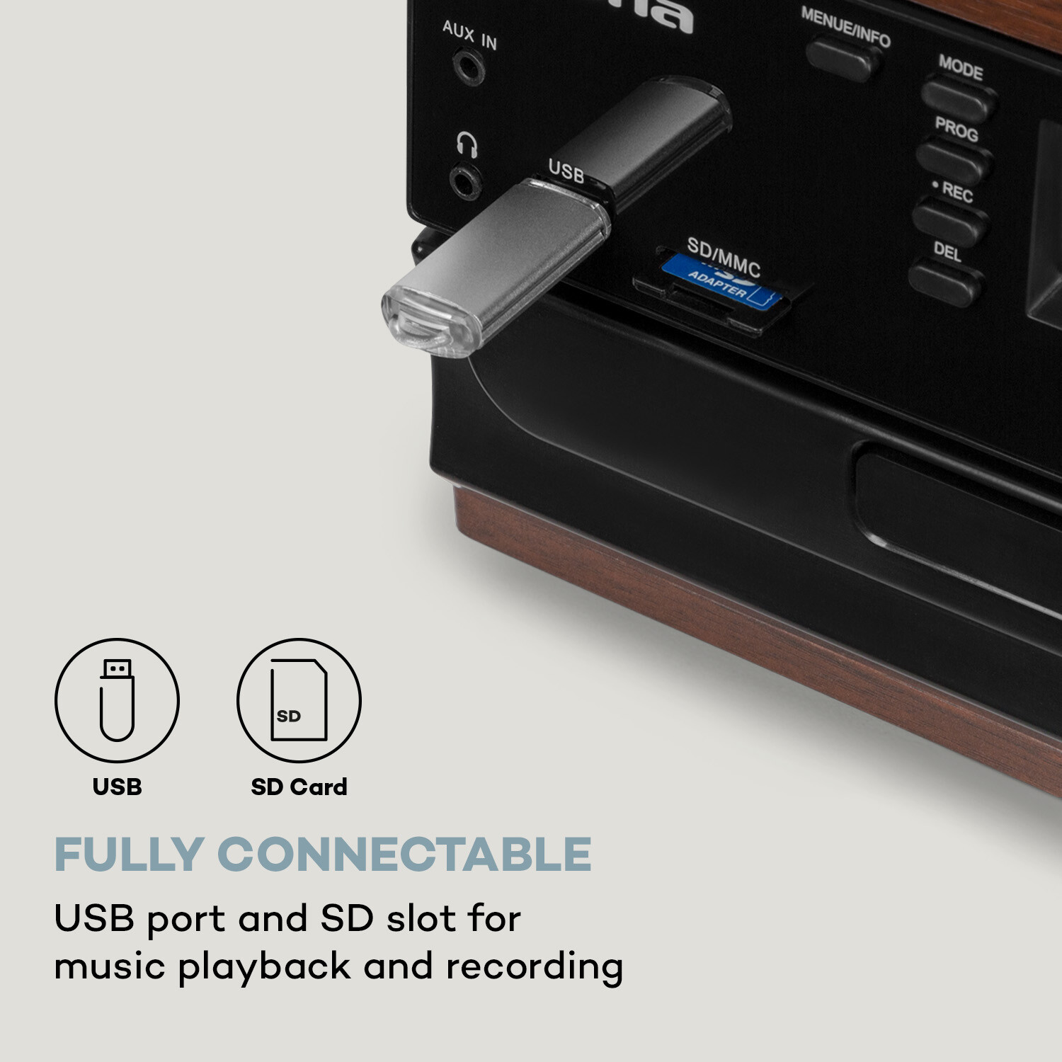 Stereo System Bluetooth CD Player DAB+ Radio Hifi Record Player ...