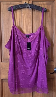 TORRID CAMI LACE SLEEVELESS TANK TOP 6 6X 6XL 30 NEW | eBay