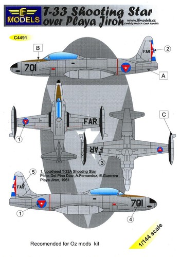 LF Models Decals 1/144 LOCKHEED T-33A SHOOTING STAR Over Playa Jiron ...