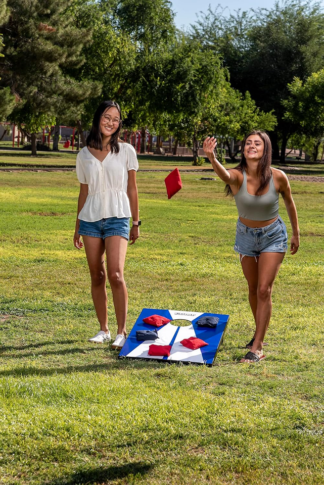 3X2 Ft Wooden Cornhole Game Set for July 4Th, Red and Blue Premium ...