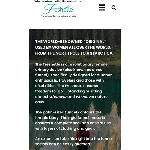 Freshette Sports & Travel Female Urinary Device, Reusable, Portable | eBay