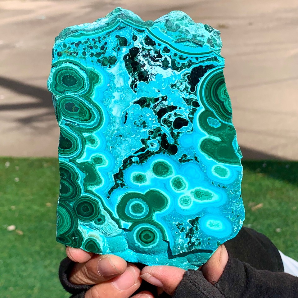 1.35LB Natural Chrysocolla/Malachite transparent cluster rough mineral ...