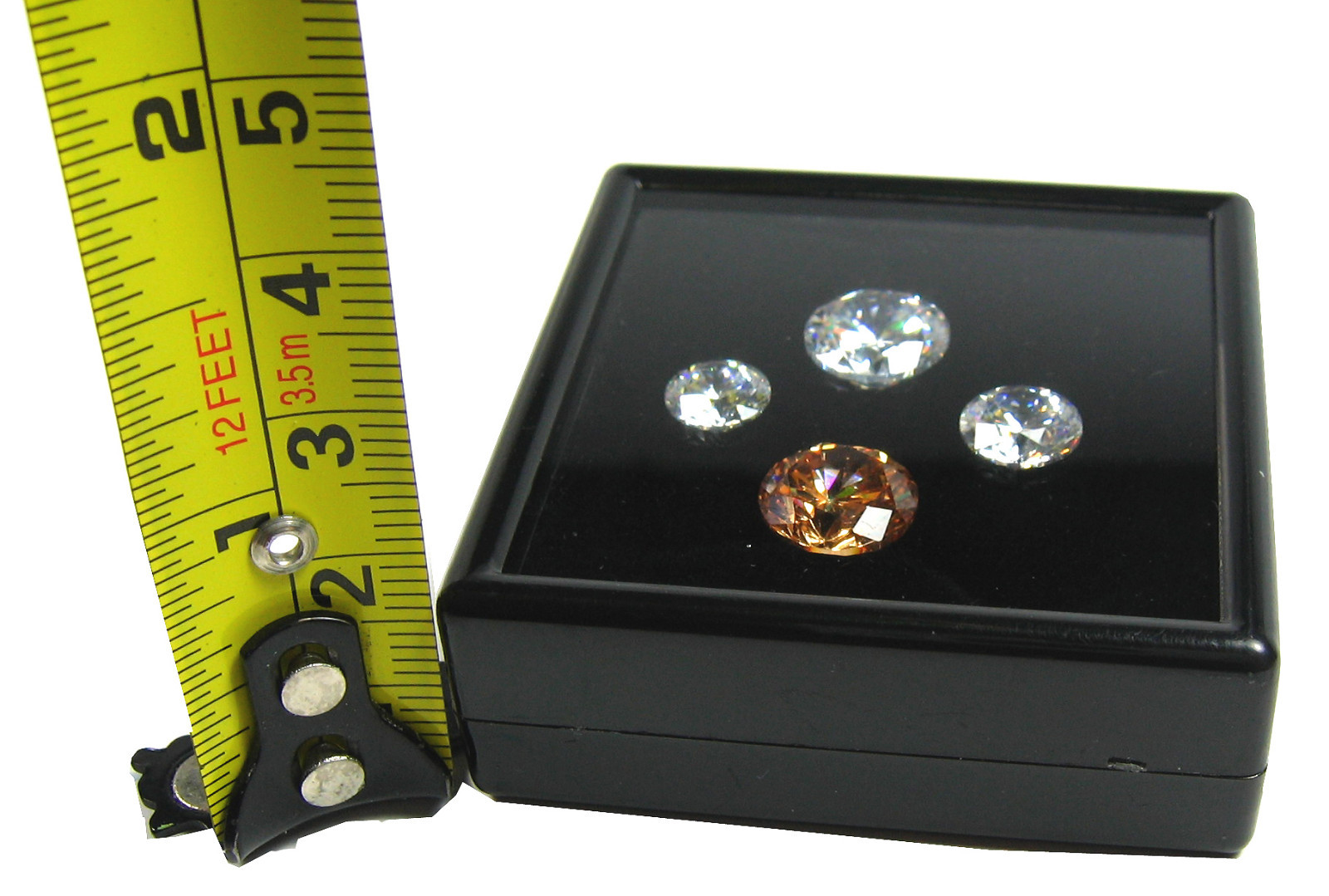 HIGH QUALITY TOP GLASS GEMS DIAMOND BLACK DISPLAY CASE JAR BOX 5x5 CM ...