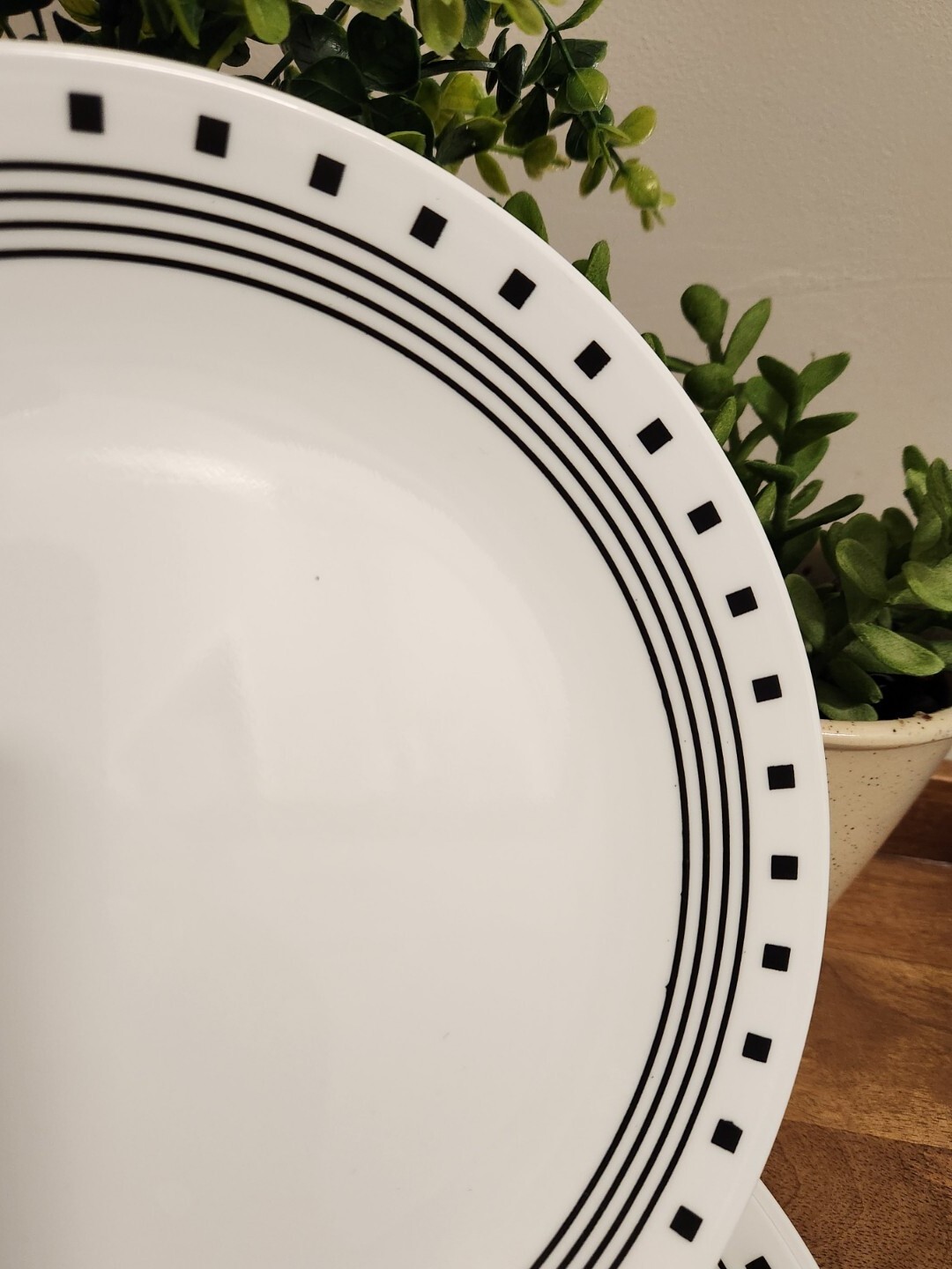 6pc Vtg Corelle City Block Black/White 5 Bread/Butter 6¾", 1 Lunch ...