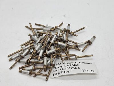 50 Pcs Cherry Cherrymax Flush Head Blind Rivets CR3212-6-6, 3/16 ...
