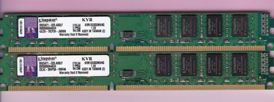 8GB 2x4GB PC3-10600 KINGSTON KVR1333D3N9/4G DDR3-1333 Low Profile Ram ...
