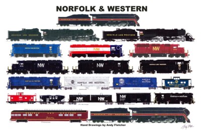 Norfolk & Western 11"x17" Horizontal Poster Andy Fletcher signed | eBay