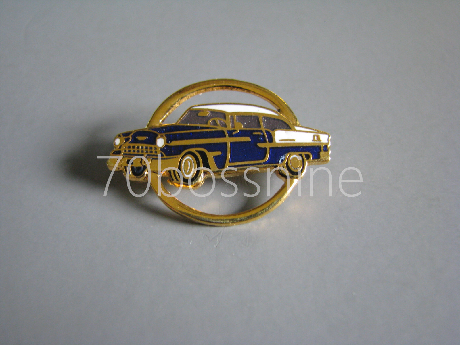 1955 CHEVROLET CHEVY BLUE "RING" 1 1/8" CLOISONNE AUTOMOTIVE HAT PIN ...
