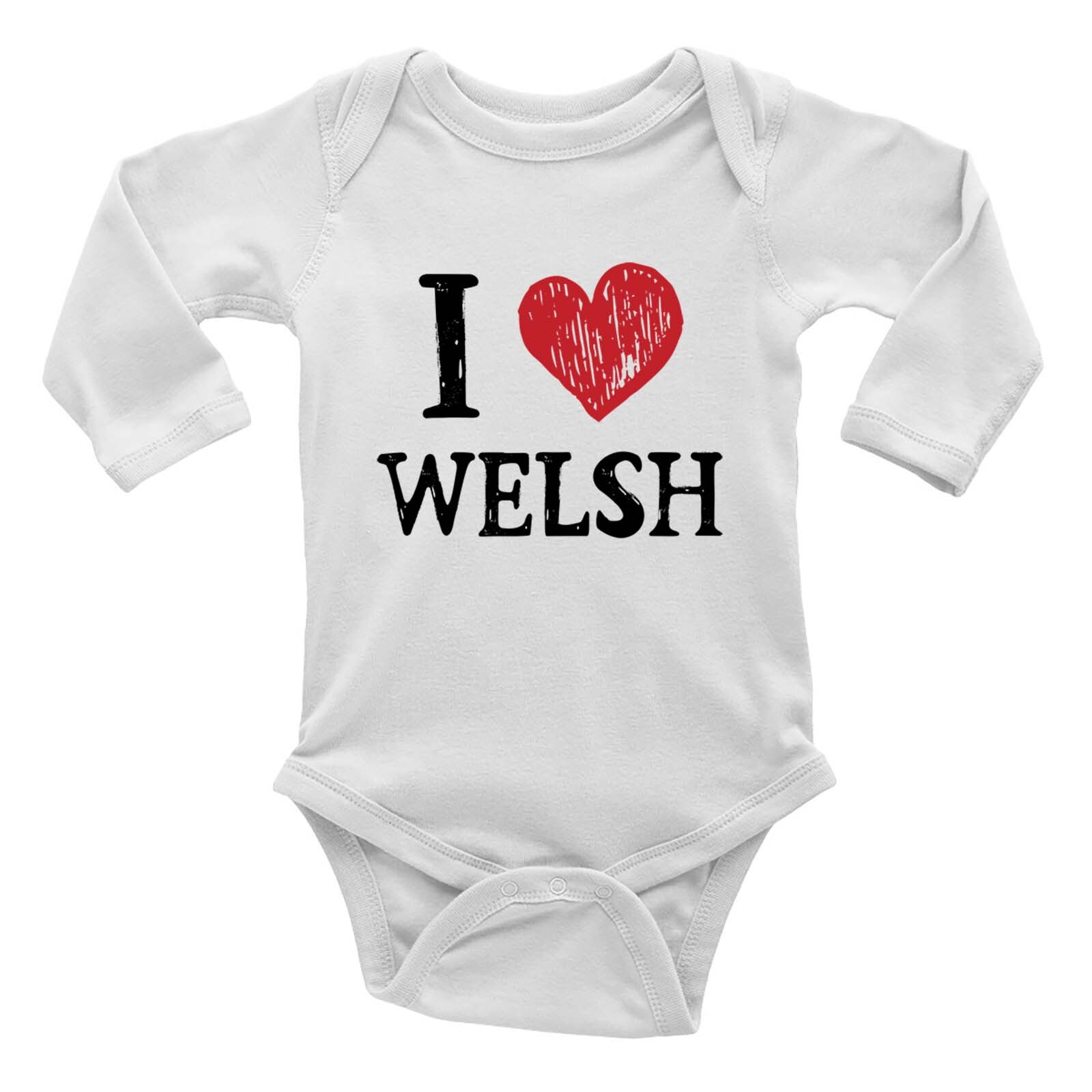 I Love Welsh Baby Grow Vest Bodysuit Wales Cymru Dragon Cardiff Boys ...