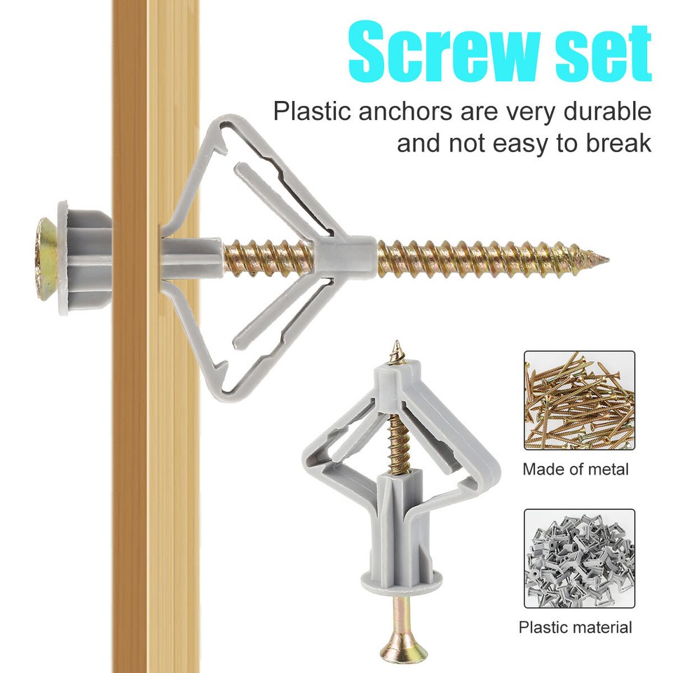 50Pcs Butterfly Shape Expansion Anchor Bolt Kit Wall Curtain Gypsum ...