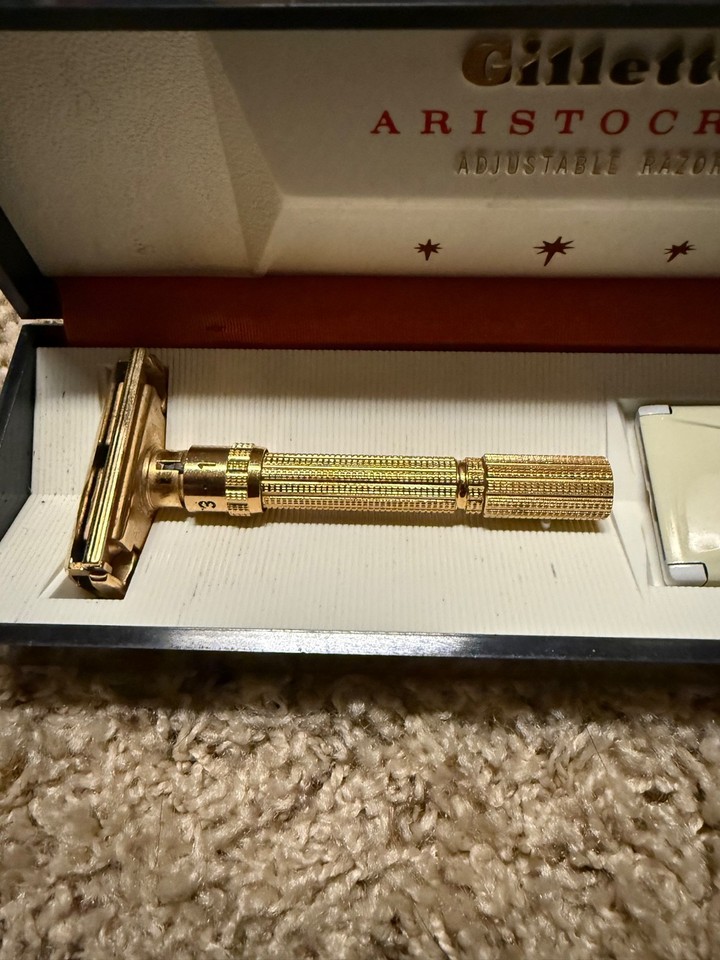 GILLETTE ARISTOCRAT Adjustable Gold Plated Razor | eBay