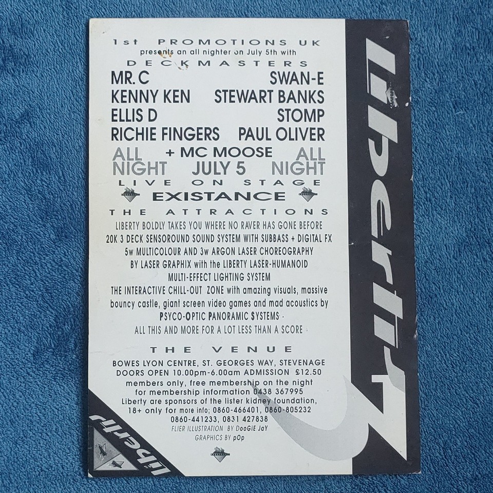 Rave Flyer - A5 - Liberty - Club Rave Flyers, Acid House | eBay