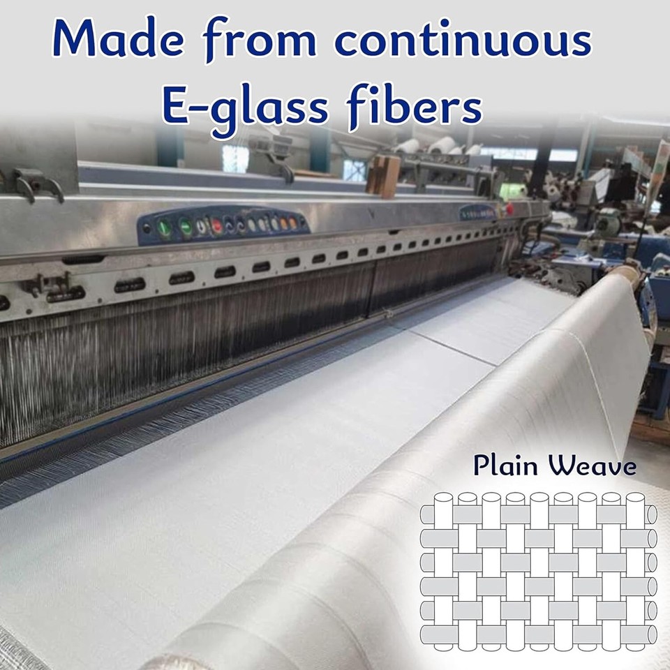 Fiberglass Woven Roving Cloth Plain Weave 18 oz x 50" x 3' (1 Yard Long ...