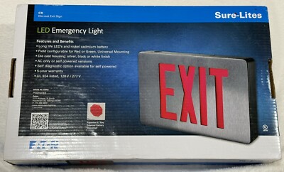 Eaton Sure-Lites Exit Sign LED Emergency Light Red or Green | eBay