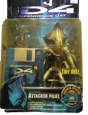 Trendmasters iD4 Independence Day ALIEN ATTACKER PILOT Figure New NIP w ...