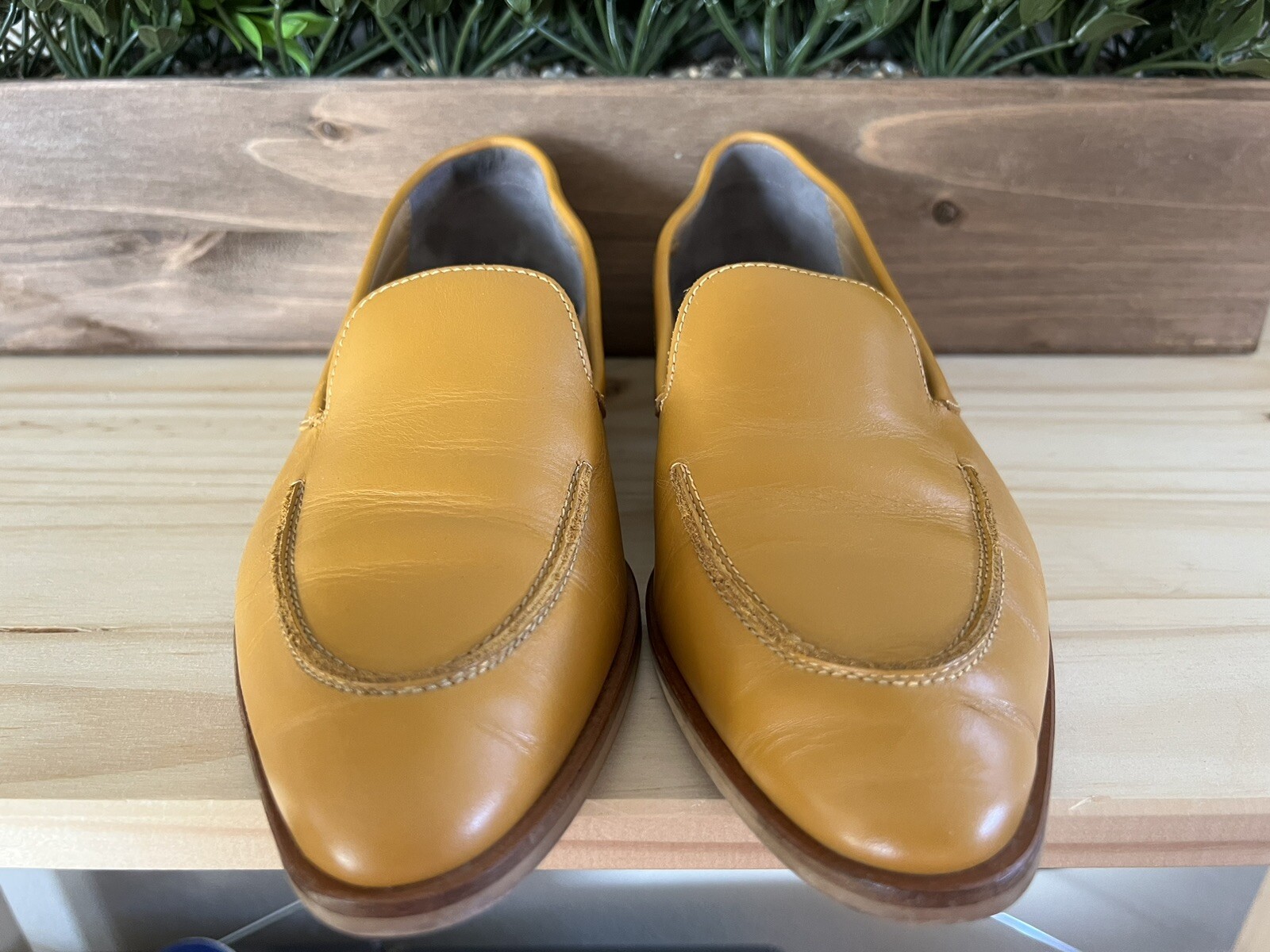 Everlane The Modern Pointed Toe Flat 8M Mustard Yellow Italy | eBay