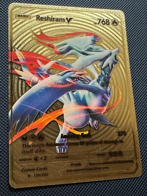 Pokemon Reshiram V GOLD DISPLAY Card MINT CONDITION. | eBay