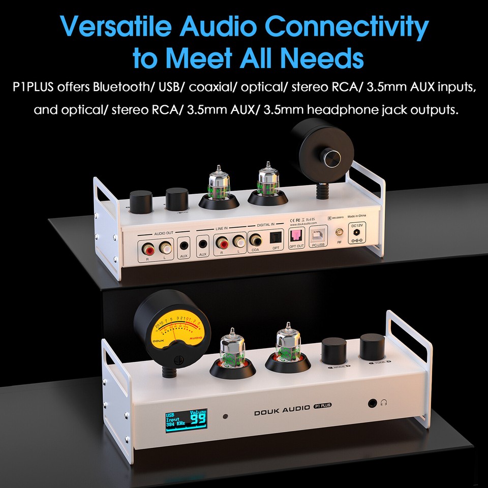 HIFI Tube Preamp with Bluetooth USB DAC Headphone Amplifier D/A ...