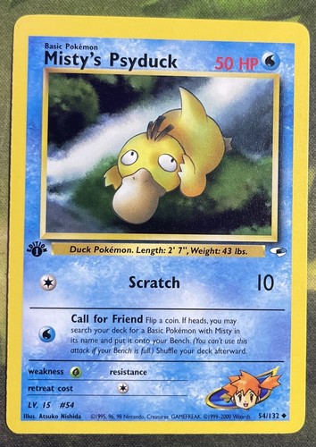 1st Edition Misty’s Psyduck 54/132 - Gym Heroes - Near Mint | eBay