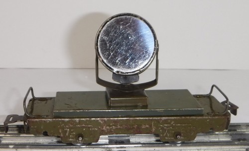 Marx Army Train Prewar Flat Car With Mirrored "Searchlight Spotlight ...