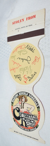 Madame Beverly Harrell's Cottontail Ranch Club Nevada Matchbook Cover ...