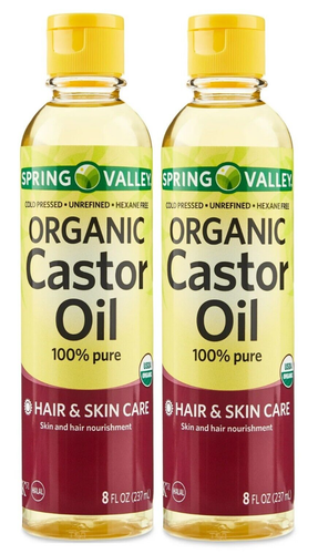 Spring Valley Cold-Pressed Castor Oil Organic for Hair & Skin 8 fl oz 2 ...