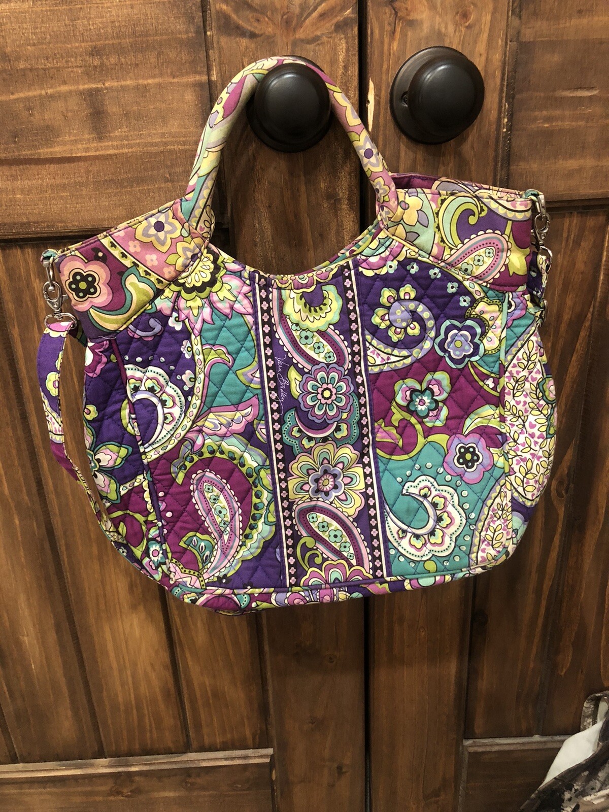 Vera Bradley Two Way Tote Plum Crazy & Lola Lot of 2! | eBay