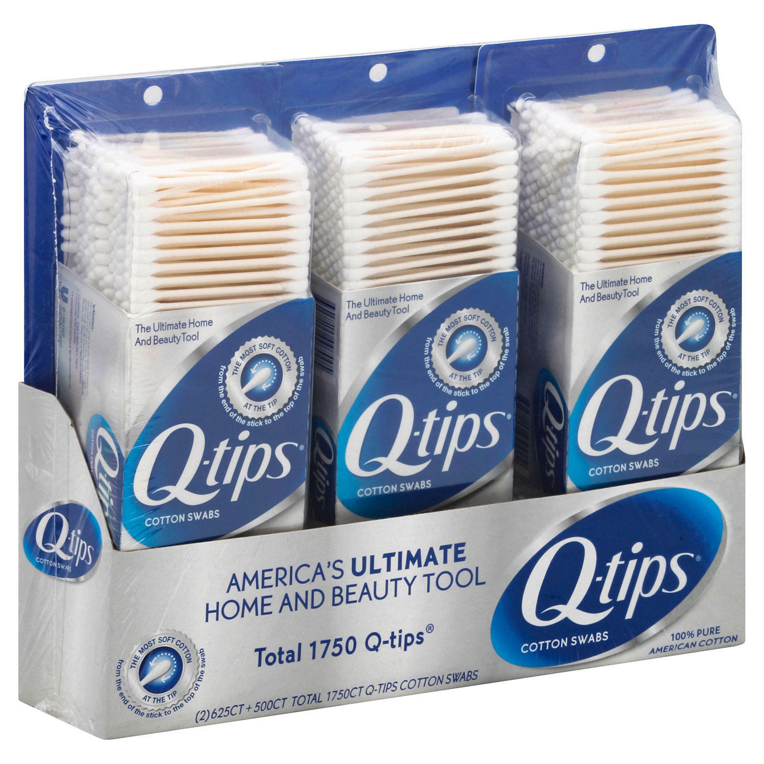 Q-tips Cotton Swabs (625 ct., 2 pk.; 500 ct., 1 pk.) TOTAL 1750 Q-TIPS ...