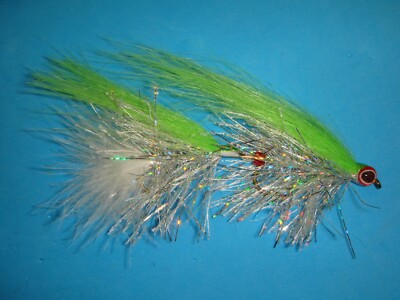 FLY FISHING FLIES - Chart/Silver Articulated BAITFISH BUFFET Streamers ...