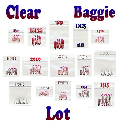 100 CLEAR APPLE LOT ZIP BAGS 2 MIL POLYBAGS MANY SIZES MINI BAGGIES | eBay