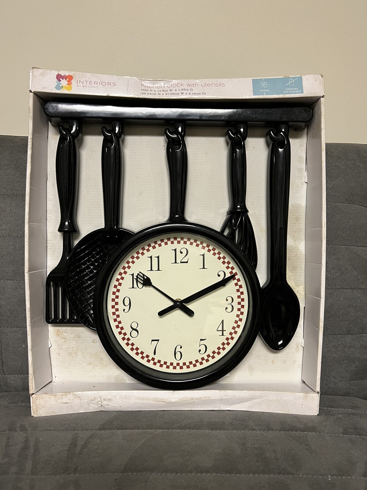 Interiors by Design kitchen clock with utensils | eBay