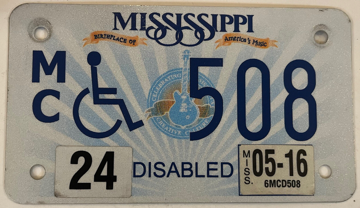 Guitar HANDICAP MOTORCYCLE MC license plate low #508 Wheelchair ...