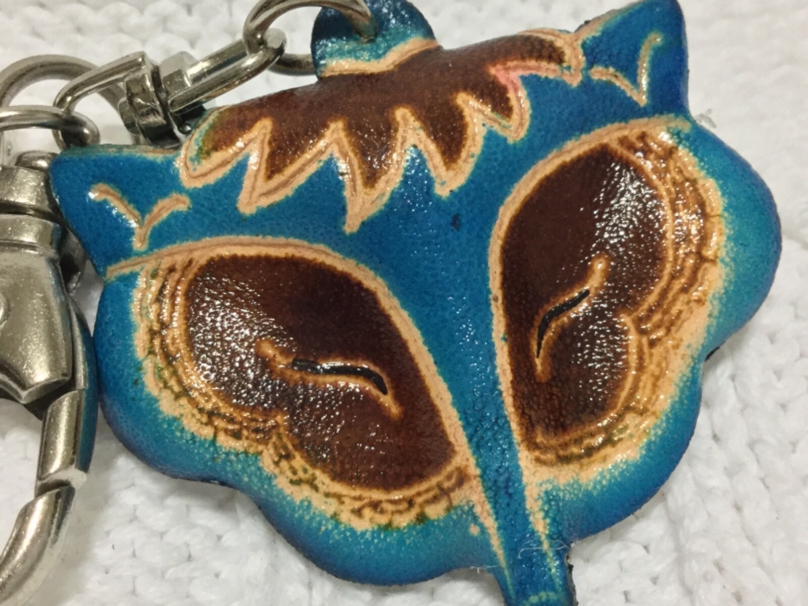 Hand Made Embossed Genuine Leather Fox Key Chain/Key Ring | eBay