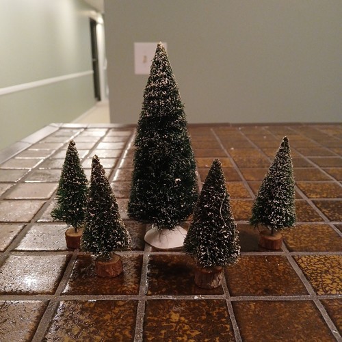 5 Pcs Set of Dept 56 Frosted Trees for Christmas Villages | eBay