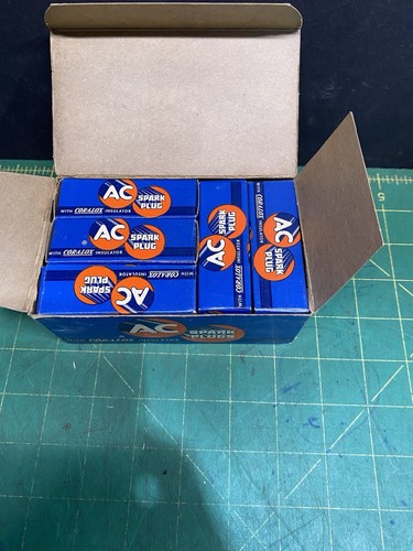 Full Box Of 10 Vintage NOS AC Spark Plugs 48x Corolox Insulators | eBay