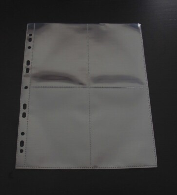 Plastic Postcard Album Pages Sheets Sleeves for 4 Four Individual ...