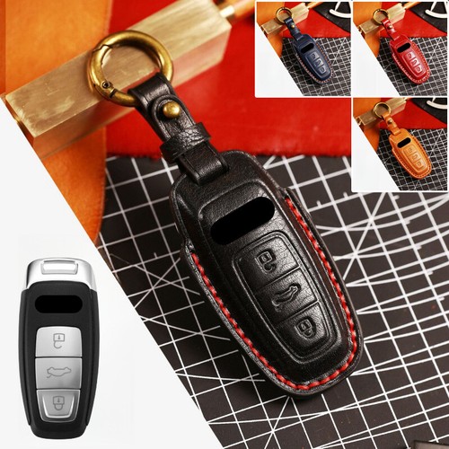 Genuine Leather Car Key Case Cover For Audi S3 S6 S8 E-Tron Q8 A3 A6 A7 ...