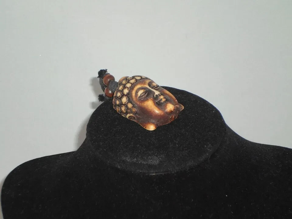 Brown Buddha Imitation Yak Bone Necklace Meditation Adjustable J13 | eBay