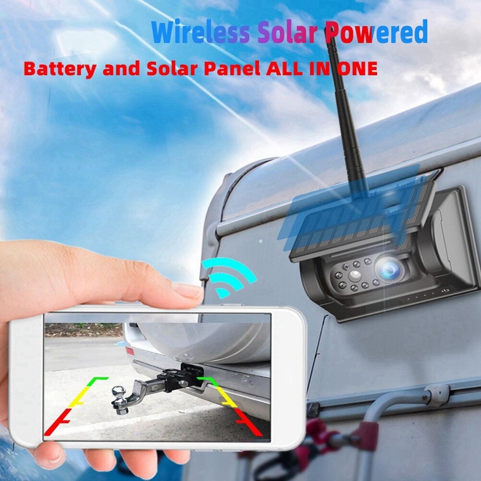 WiFi Solar Rear View Backup Camera IR Night Vision Base for RV Truck ...