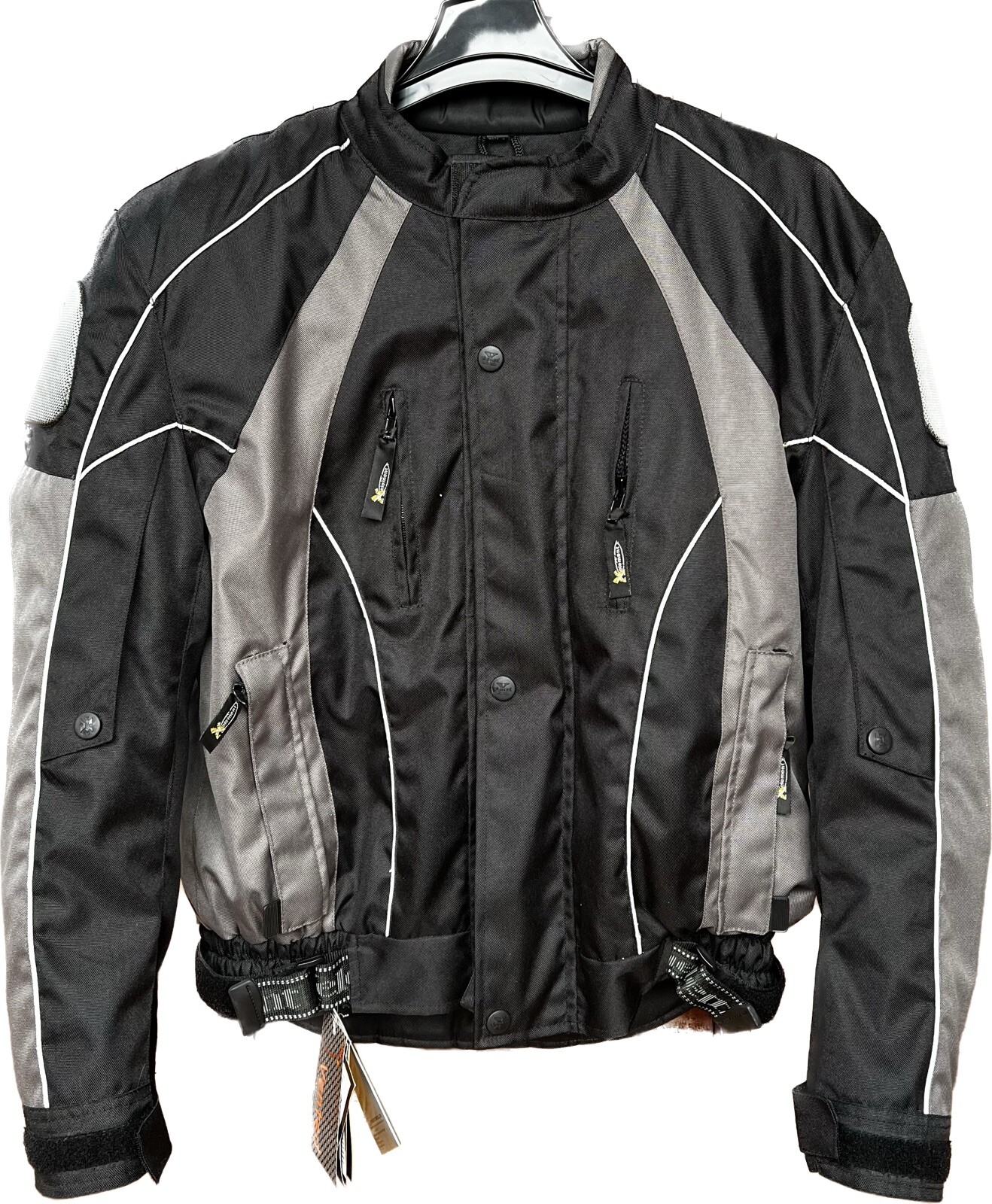 Xelement Motorcycle Jacket Size LARGE Black/Gray Zip Out Liner | eBay