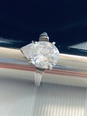Preowned ISC 925 Sterling Silver CZ Ring | eBay