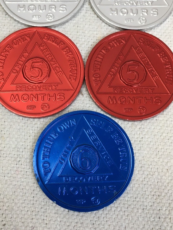 AA 24 HOUR RECOVERY COIN TOKEN, RECOVERY, UNITY, SERVICE Lot Of 5 | eBay