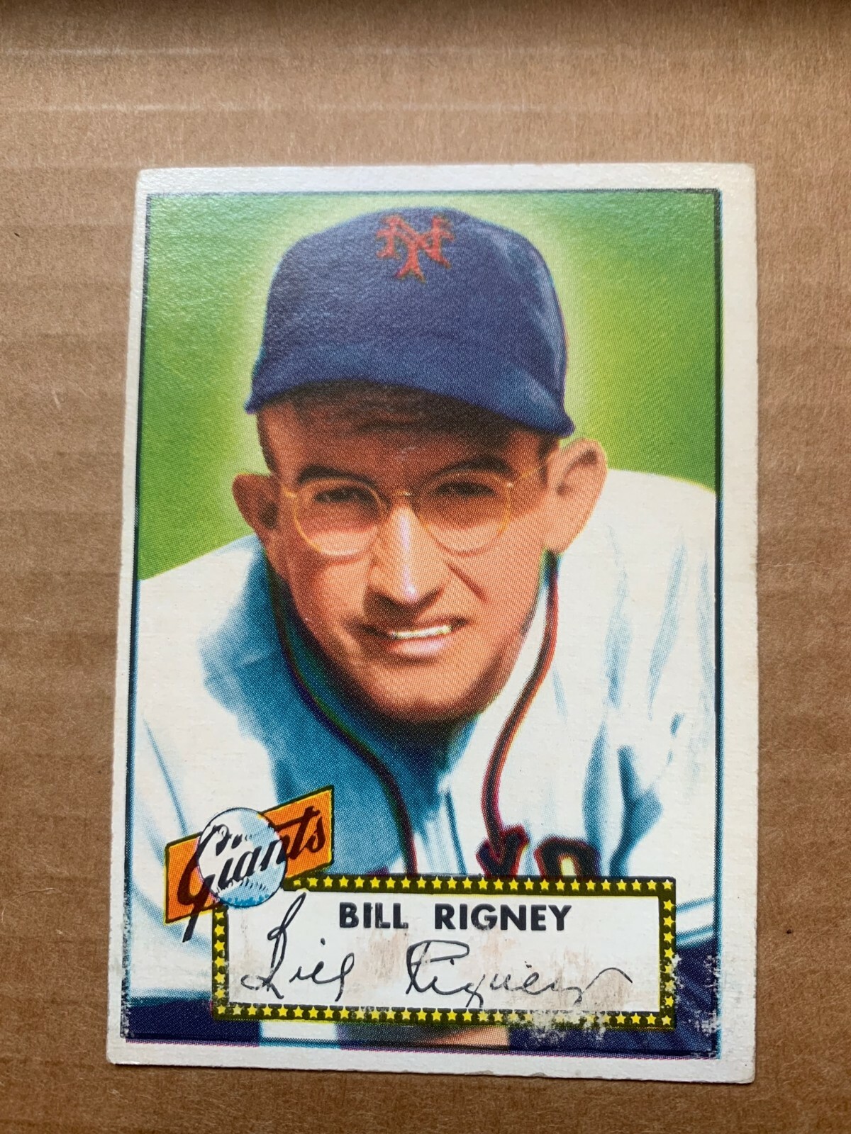 ORIGINAL 1952 Topps Bill Rigney baseball card #125 Excellent Condition ...