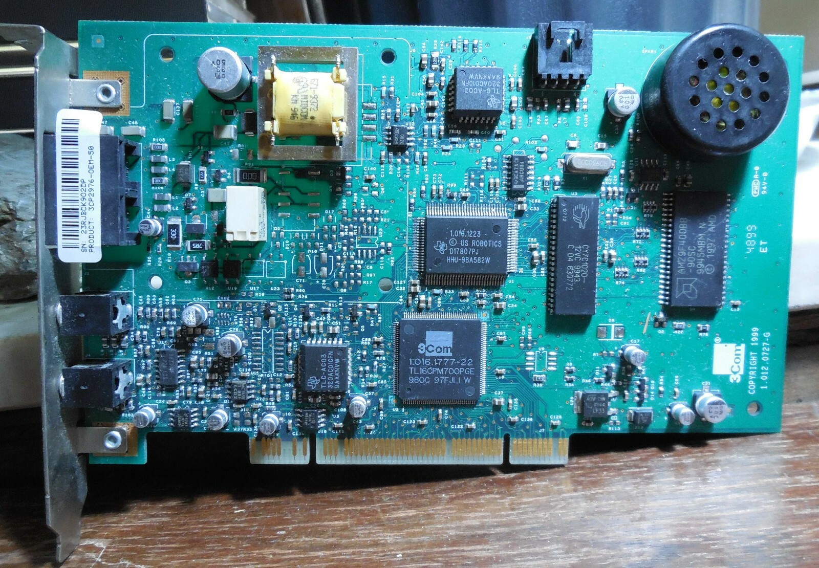 3Com US Robotics 56K Dial-Up Fax Modem Card PCI 3CP2976 USR 0727 | eBay