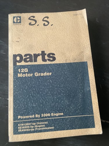 Caterpillar 12G Motor Grader Parts Catalog Manual 61M12027-up Book ...