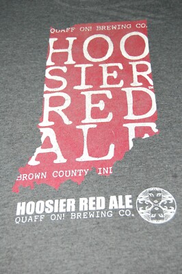 QUAFF ON BREWING CO HOOSIER RED ALE IPA CRAFT BEER GRAY XL T-SHIRT H569 ...