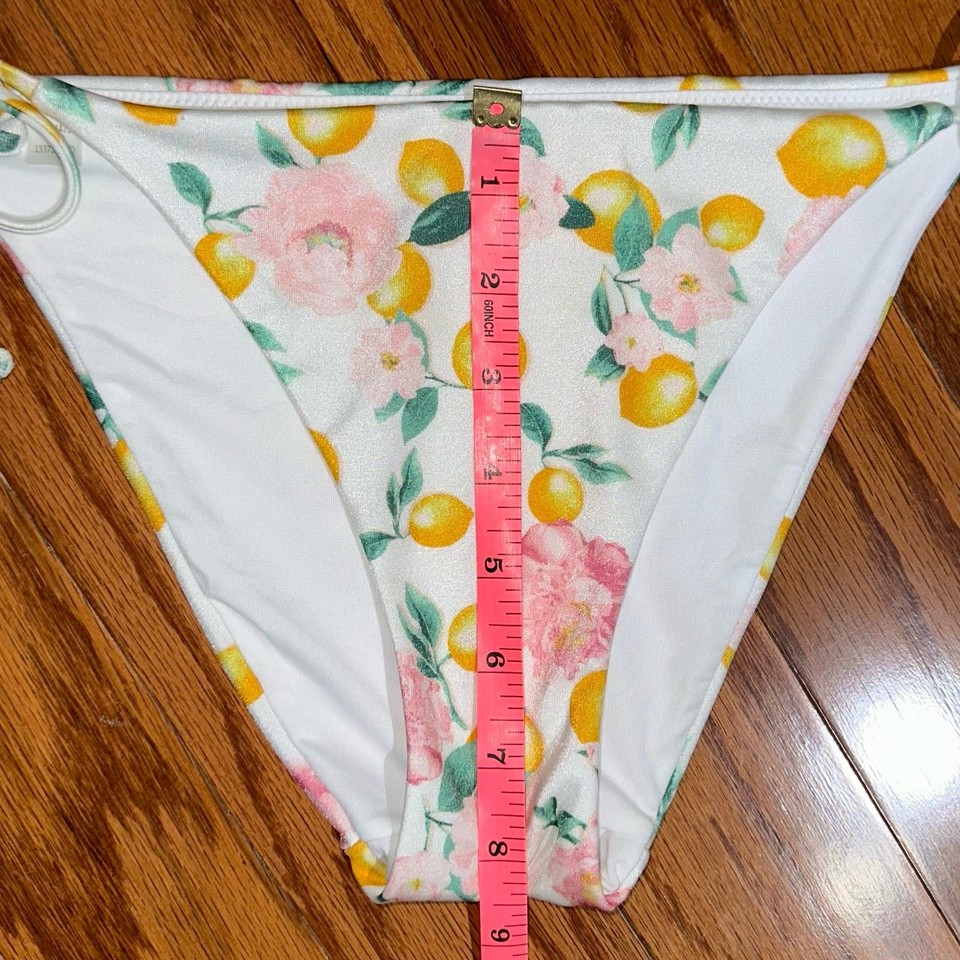 Victoria’s Secret Side Tie Cheeky Lemon Print Bikini Bottom Size Small ...