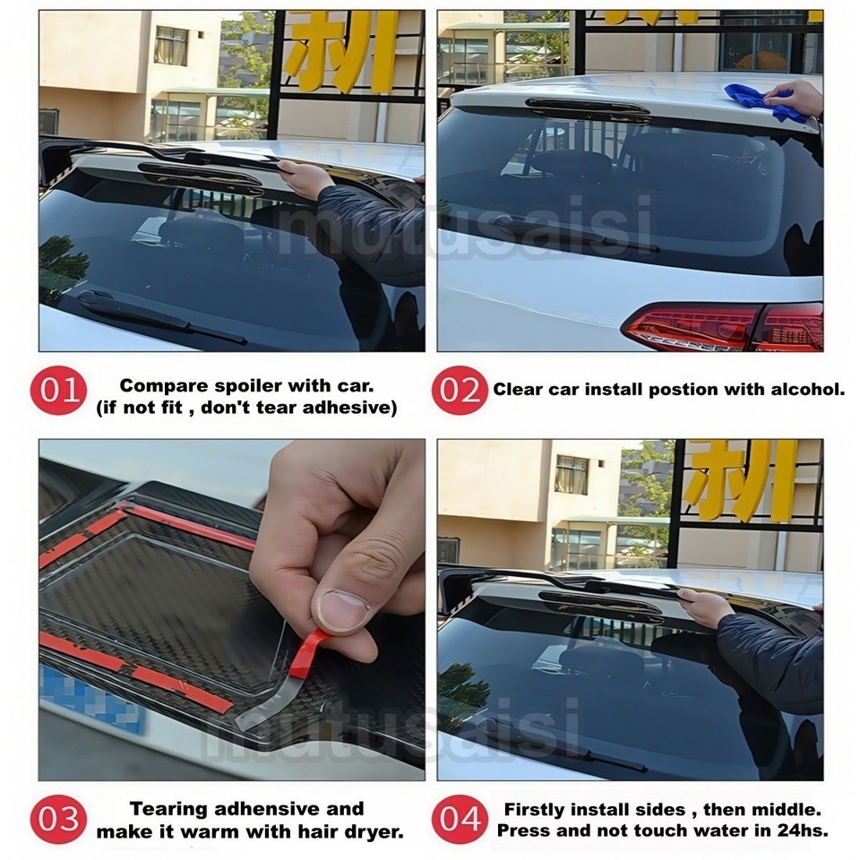 GLOSSY BLACK FOR 2011-23 CHRYSLER 300 300C 300S TOURING REAR WINDOW ...